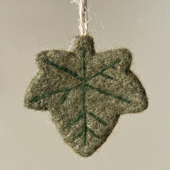 East of India Felted Hanging Autumn Leaf - Ivy – Janet Bell Gallery ...