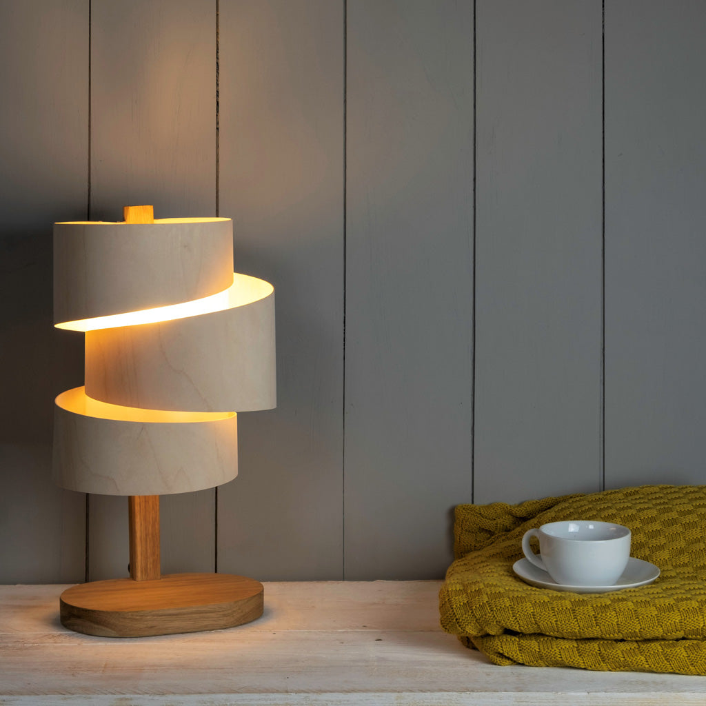 Stuart Lamble Stepp Table Lamp - Natural/Oak – Janet Bell Gallery ...